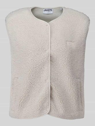 Jake*s Casual Regular Fit Weste mit Logo-Detail