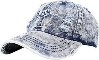 Generic Casquette de baseball tendance pour homme et femme avec boucle en jean, bleu ciel, Taille unique