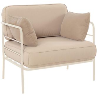 Selsey Selsey - Preggel Gartenstuhl mit wasserabweisendem Stoff, Beige/Creme