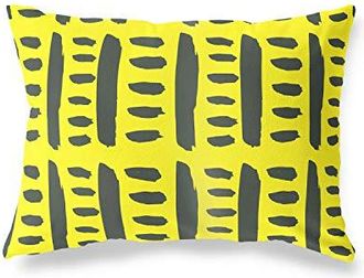 Bonamaison Le Jardin du Lin Kissenbezug Zierkissenbezug Neongelb-Rauch Kissenbezug, F&uuml;r Bett, Auto, Sofa, Haus, Wohnzimmer, Schlafzimmer, Dekoration, 45x60 Cm - 