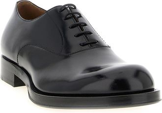 Dries Van Noten Leather Lace-Up Derby Shoes - Black