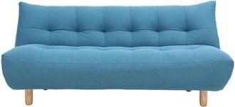 Miliboo Design-Schlafsofa skandinavisch Blaugr&uuml;n und Eiche YUMI