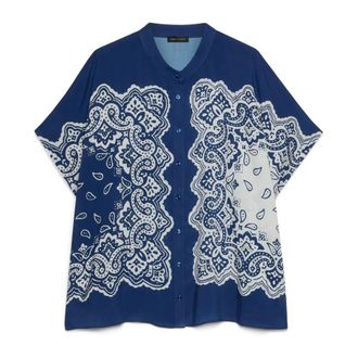 Fiorella Rubino Femme, Blouses et Chemises, Bleu, Taille: 44 FR Blouse imprim&eacute; bandana en viscose