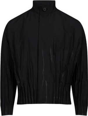 Issey Miyake Veste cintr&eacute;e &agrave; plis unie