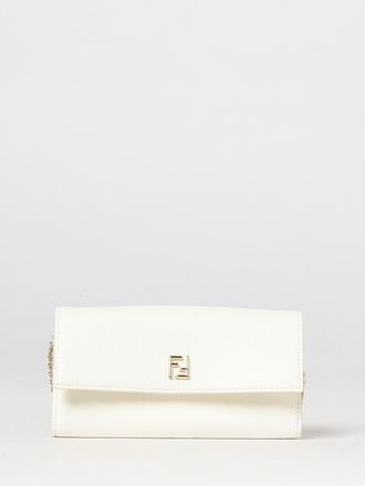 Fendi Portefeuille sur cha&icirc;ne en cuir de veau avec monogramme FF et bandouli&egrave;re cha&icirc;ne