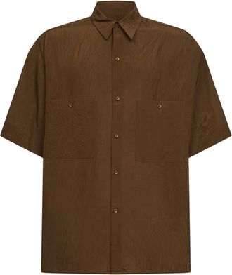 Uma Wang UMA Wang, Homme, Chemises, Brun, Taille: S Chemise &agrave; Manches Courtes avec Poches de Poitrine