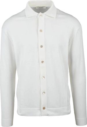 FILIPPO DE LAURENTIIS Homme, Pulls, Blanc, Taille: S Polo Cardigan