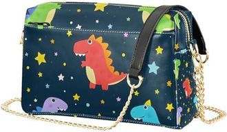 Mnsruu Sacs à bandoulière pour femme, sac à main en cuir, motif dinosaure, étoiles