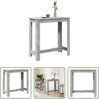 vidaXL Bois ding&eacute;nierie - Table de bar gris b&eacute;ton 102x50x103,5 cm bois ding&eacute;nierie