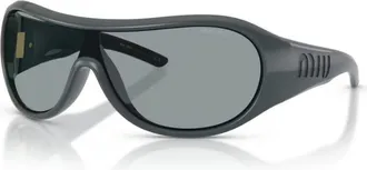 Miu Miu Eyewear 0MUB14SU Grey Shield Sunglasses - Gray