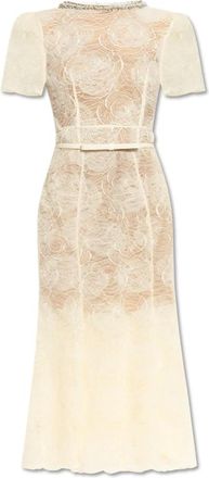 Self Portrait Femme, Robes, Beige, Taille: 34 FR Robe en dentelle