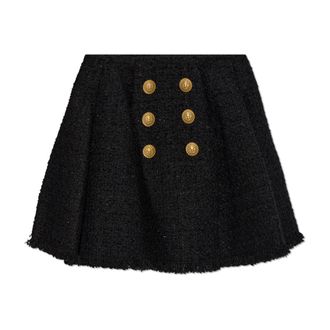 Balmain Ausgestellter Tweedrock - - Skirts - Damen - Schwarzk - 2XS