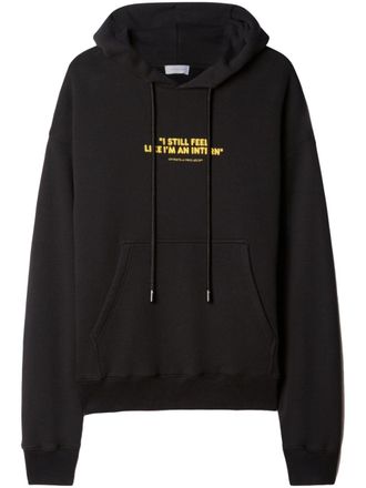 Off-white hoodie Intern &agrave; slogan imprim&eacute; - Noir