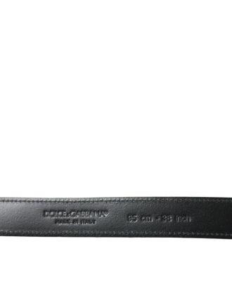 Dolce & Gabbana Mens Black Leather Silver Metal Buckle Belt