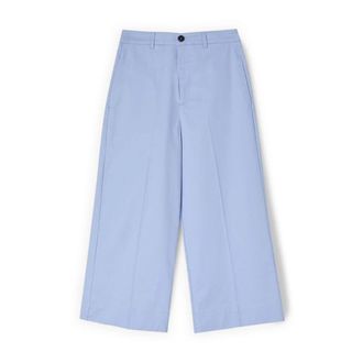 Motivi Gecroppte Hose aus Baumwollmischung Canvas - - Trousers - Damen - Blau - S