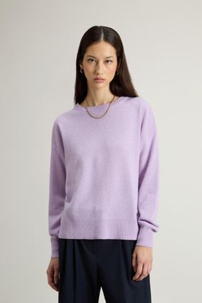 Woolrich Damen Pullover mit Rundhalsausschnitt aus Schurwoll-und Kaschmir-Mischung Lila Größe XXS