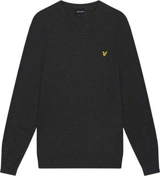 Lyle & Scott Merino Pullover V-Ausschnitt f&uuml;r Herren (Holzkohle)