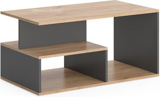 Vicco Couchtisch Hasso, Goldkraft Eiche/Anthrazit, 90 x 49.4 cm