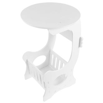 BESPORTBLE Moderner Runder Beistelltisch Mini couchtisch mit Stauraum Vielseitiger Nachttisch f&uuml;r Wohnzimmer Schlafzimmer Umweltfreundlich Platzsparend Einfache 