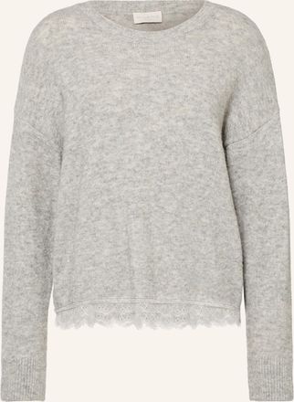Milano Milano Italy Pullover Mit Spitze grau