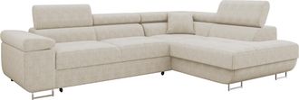 Mirjan24 Ecksofa Torezio Cord mit Bettkasten, Einstellbare Kopfst&uuml;tzen, Sofa mit Schlaffunktion, Eckcouch f&uuml;r Wohnzimmer, L-Form Couch mit Bettfunktion (Poso 1