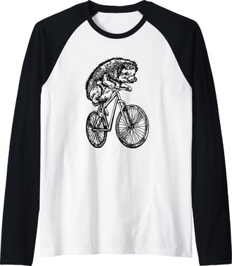 Seembo Igel Radfahren Fahrrad Lustiges Tier Biker Reitrad Raglan