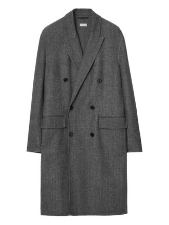 Burberry manteau &agrave; motif de chevrons - Gris