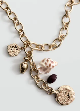 Mango Collier pendentifs perles or - Femme - Taille unique - MANGO