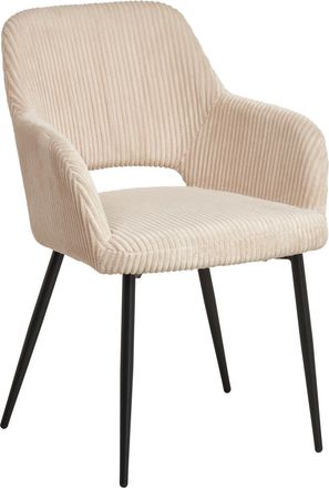 MID.YOU Mid.you Armlehnstuhl, Schwarz, Taupe, Holz, Metall, Textil, Pappel, Sperrholz, Rundrohr, 57x83.5x63 cm, Bsci, inklusive Armlehnen, Stühle