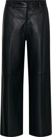 Kaffe Pantalon en cuir - Femme - Pantalons - Noir - Taille: 38 FR