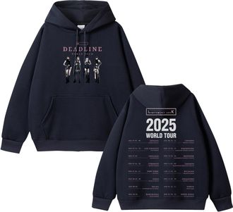 Generic Deadline Hoodie 2025 World Tour Grafik-Stil Baumwoll-Sweatshirt(C Black,S)