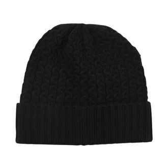Emporio Armani Schwarze Cable Knit Beanie Hat - - Accessories - Herren - Schwarzk - M