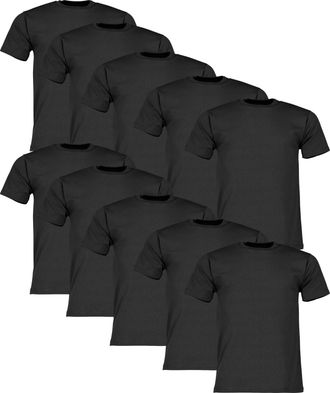 Fruit Of The Loom Heavy Cotton Tee Shirt 10er-Pack Herren, Schwarz (Black), XXL