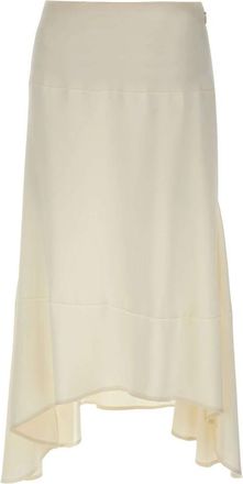 Victoria Beckham Femme, Jupes, Blanc, Taille: 40 FR Asymmetric Midi Skirt