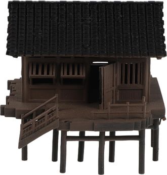 Lurrose Chinesischer Pavillon als Ornament - Miniatur-Pavillonmodell aus Kunstharz, Dekoration f&uuml;r Schreibtisch und Garten - Architekturmodell, Vintage-Figur,