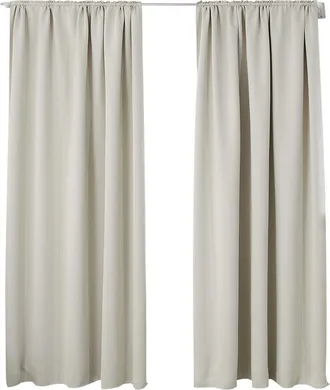 Woltu 2er Set Gardinen, Verdunklungsvorhänge für Wohnzimmer Kinderzimmer, Blickdicht, Kräusebänder für Schiene, 250 g/m², kälteschutz lichtundurchlässig, 13