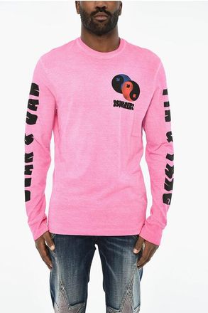 Dsquared2 Long Sleeve Crew-Neck T-shirt with Side Logo size M