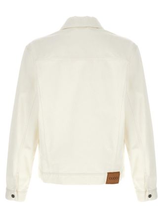 Gucci Mens White Cotton Denim Jacket Clothing