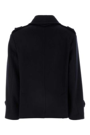 Max Mara Womens Dark Blue Wool Blend Laveno Coat Blu Marino Cappotti