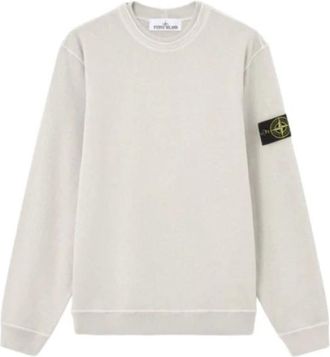 Stone Island Homme, Sweatshirts et sweats &agrave; capuche, Gris, Taille: M Sweat ras du cou en molleton Malfil&eacute; effet Old