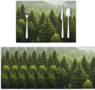 Generic Tropisch Wald Anlage Platzset Abwischbar Tischset Abwaschbar 4 er Set Abgrifffeste Hitzebeständig rutschfest Platzdeckchen für Küche,Zuhause,Restauran