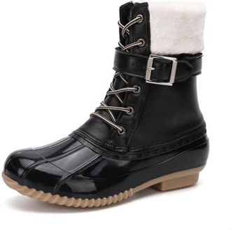 Pangolin Bottes dHiver Femme Chaussures Duck Bottes Neige Boot Imperm&eacute;ables avec Doublure Chaude en Fausse Fourrure - pour Pluie, Neige & Ext&eacute;rieur Noir 36 EU
