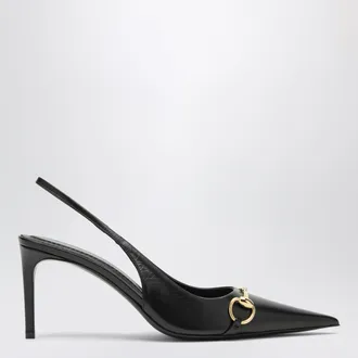 Gucci Black leather slingback pumps