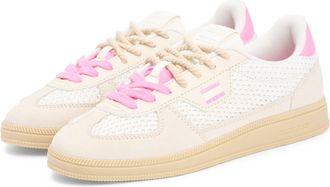 Tommy Jeans Sneaker TOMMY JEANS THE GREENWICH EDGE KNIT, Damen, Gr. 36, beige, rose, Leder, Lederimitat, Textil, unifarben mit Farbeins&auml;tzen, Schuhe Sneaker, Frei