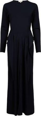 Suncoo Robe droite longue col rond en coton m&eacute;lang&eacute;
