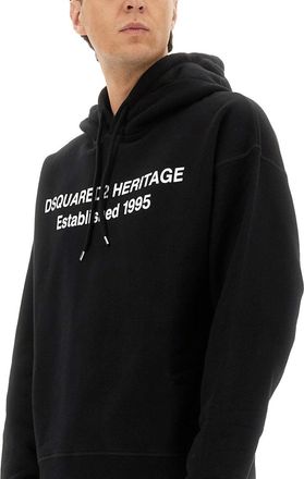 Dsquared2 Printed Cotton Sweatshirt - Black