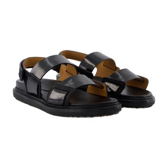 Marni Womens Fussbett Sandals Black Calfskin