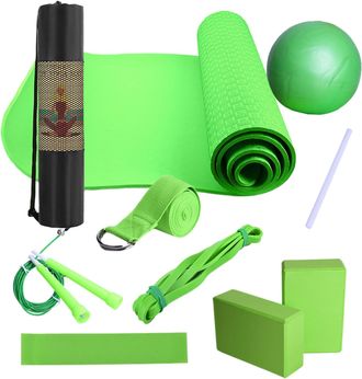 Generico Yoga-Set f&uuml;r Anf&auml;nger, &Uuml;bungsst&auml;tte mit Yoga-Bl&ouml;cken, tragbares Widerstandsband, Stretching, Widerstandstraining und Therapie, Trainingsausr&uuml;stung