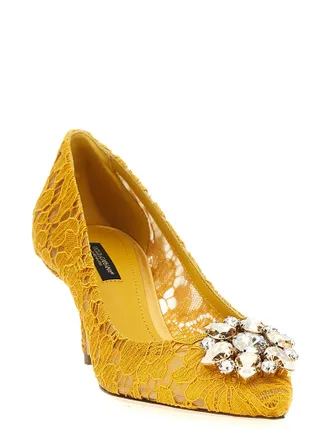 Dolce & Gabbana Womens Bellucci Pump Yellow Viscose Cotton Polyamide