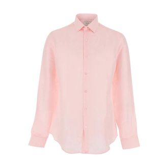 Calvin Klein Homme, Chemises, Rose, Taille: XL Linen Blend Shirt